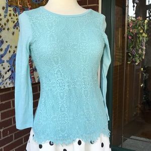 J. Crew | Tops | J Crew Crochet Long Sleeve Tee | Poshmark